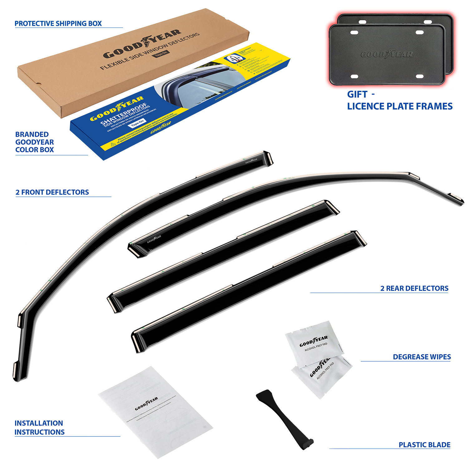 Goodyear Shatterproof in-Channel Window Deflectors for Volkswagen Atlas ...